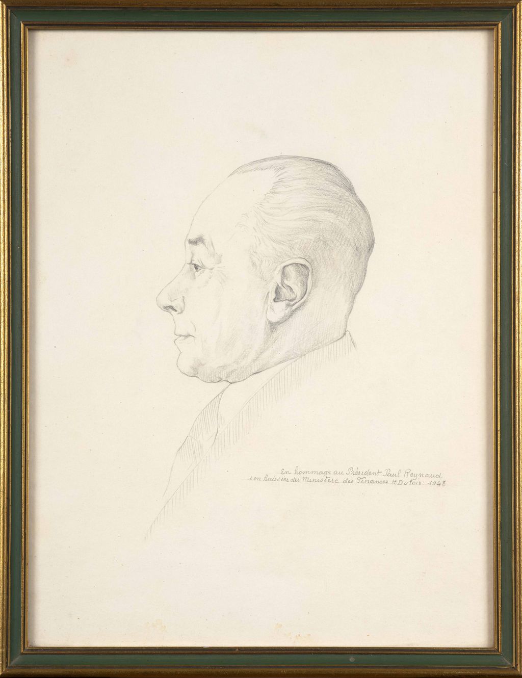 Portrait du Président Paul Reynaud, de profil
