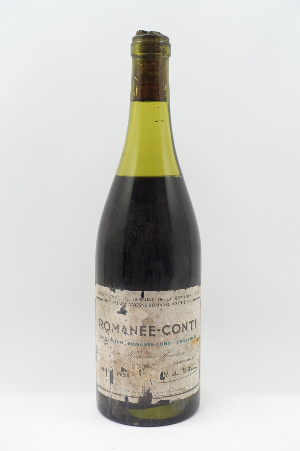 1 bt ROMANEE CONTI 1958 Grand Cru. Domaine de la Romanée Conti