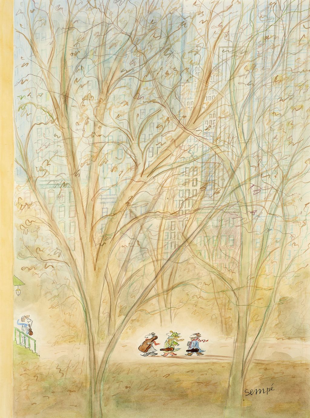Jean-Jacques SEMPÉ Né en 1932 The Musicians in Central Park Encre de ...