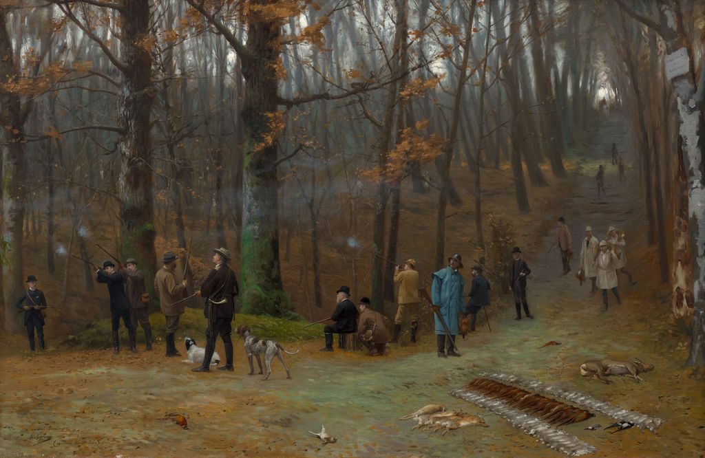 Scène de chasse dans la forêt de Meudon dit La Chasse Rothschild ...