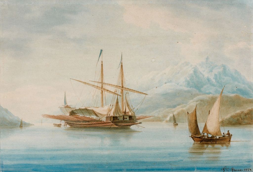 Galéasse dans une baie