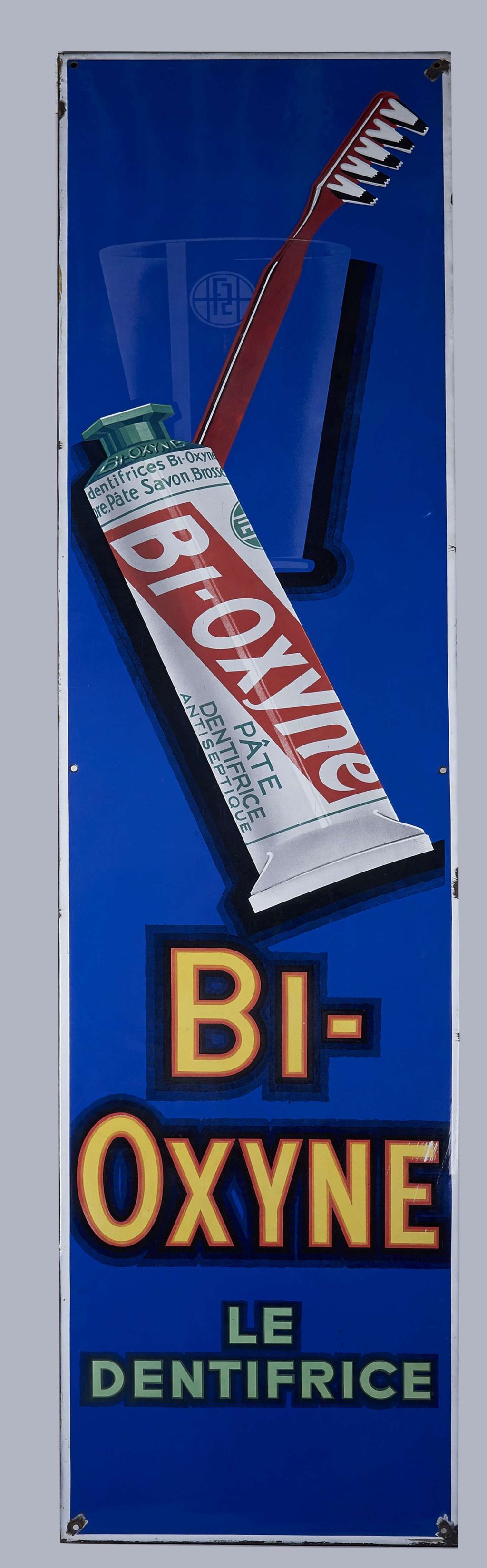BI-OXYNE Dentifrice, d'après Lucien Achille Mauzan, vers 1945. Plaque ...